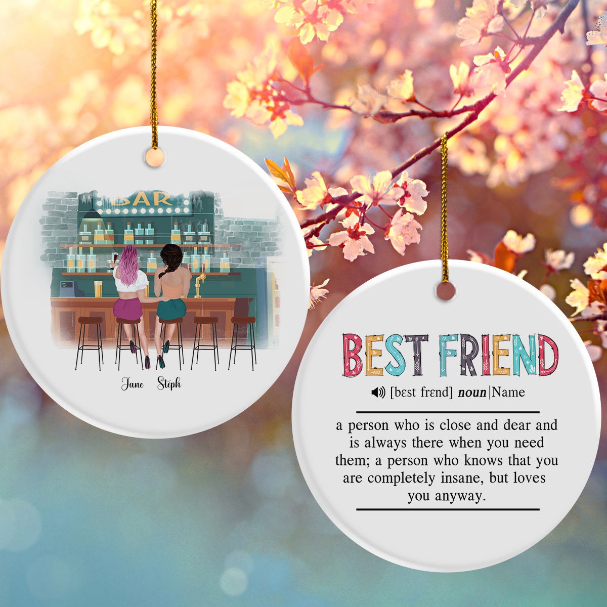 Personalized Best Friend Ornament, Custom Ceramic Ornament Designed ...