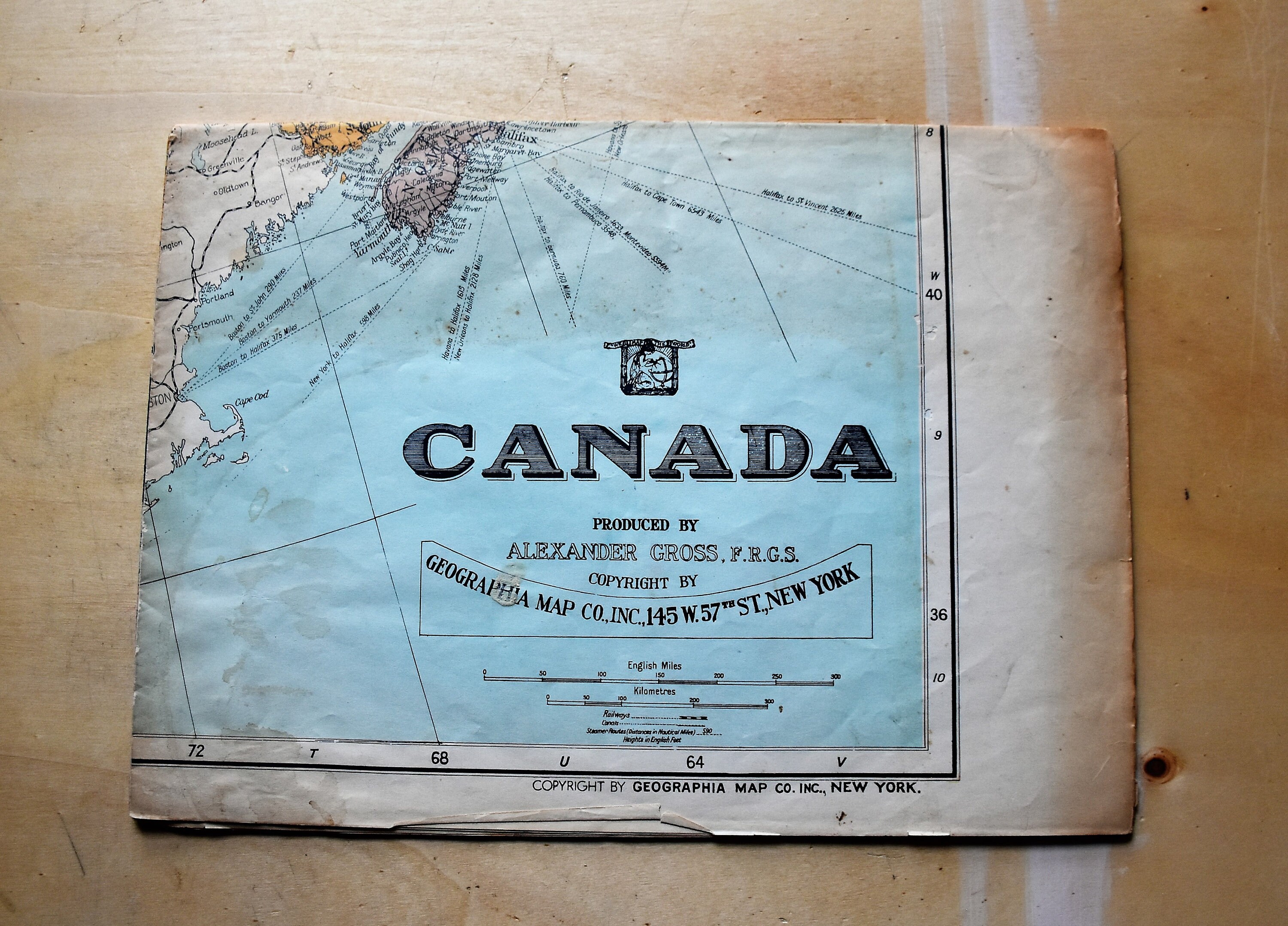 Large Vintage Canada Map Made by Geographia Maps Corporation - Etsy