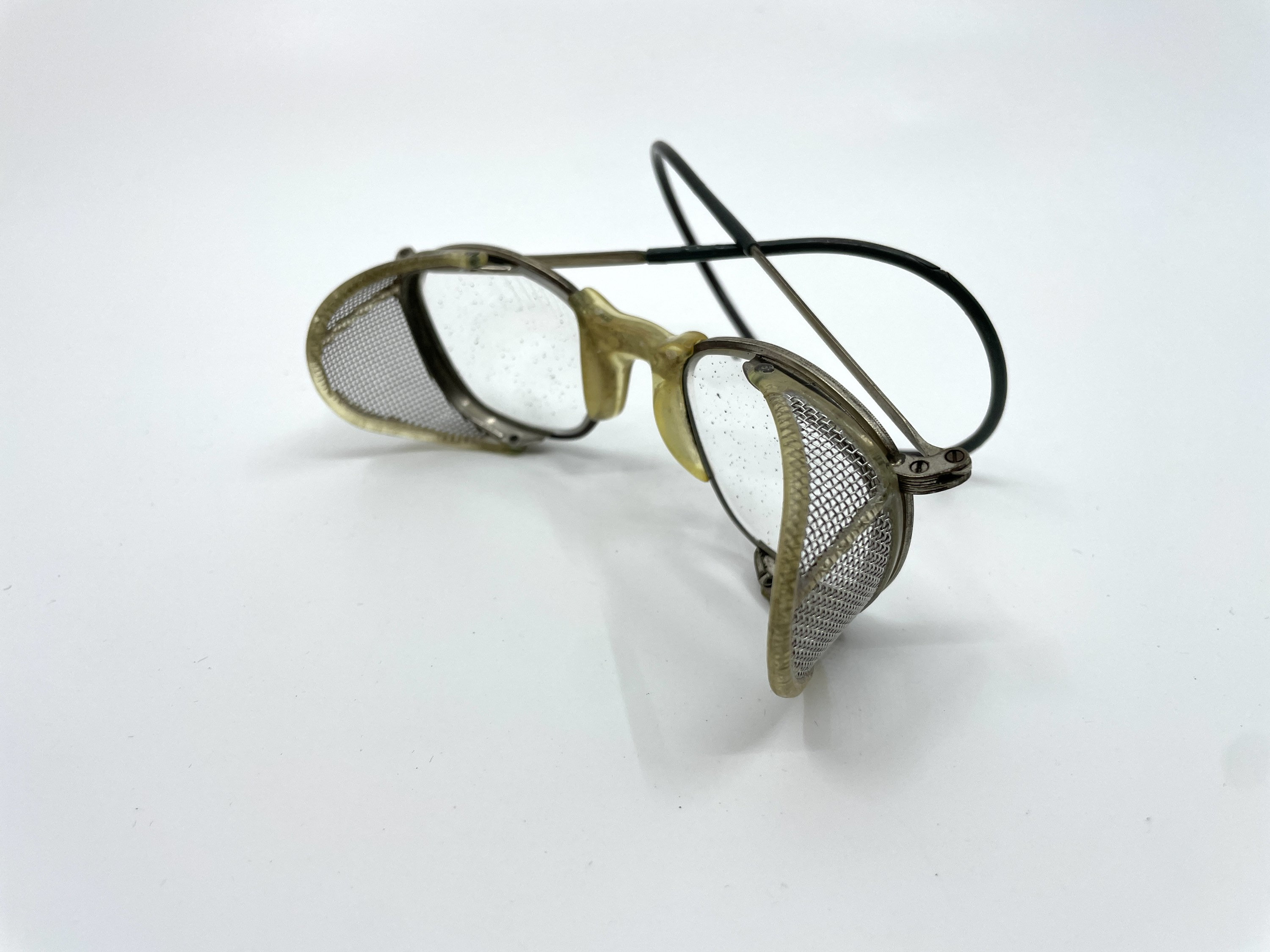 Rare 1940s Mesh Shields Steampunk Motorcycle Goggles/safety Glasses ...