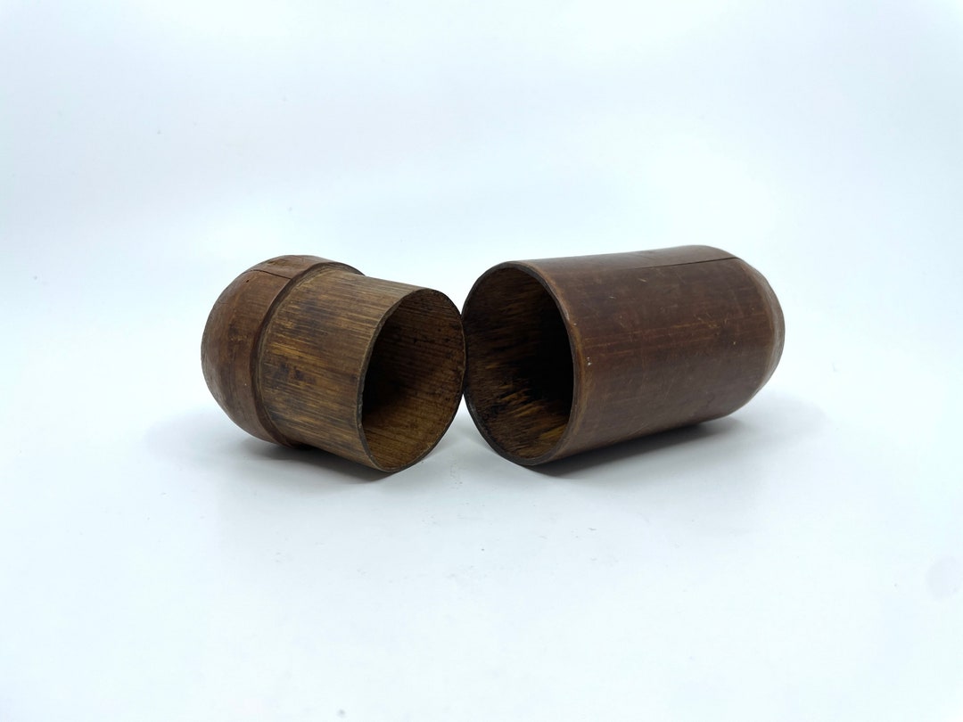 Very Rare Antique Wooden Hand Carved Bamboo Tobacco Container - Etsy