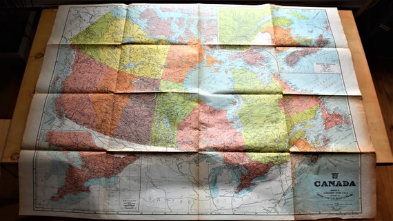 Large Vintage Canada Map made by Geographia Maps Corporation | Etsy