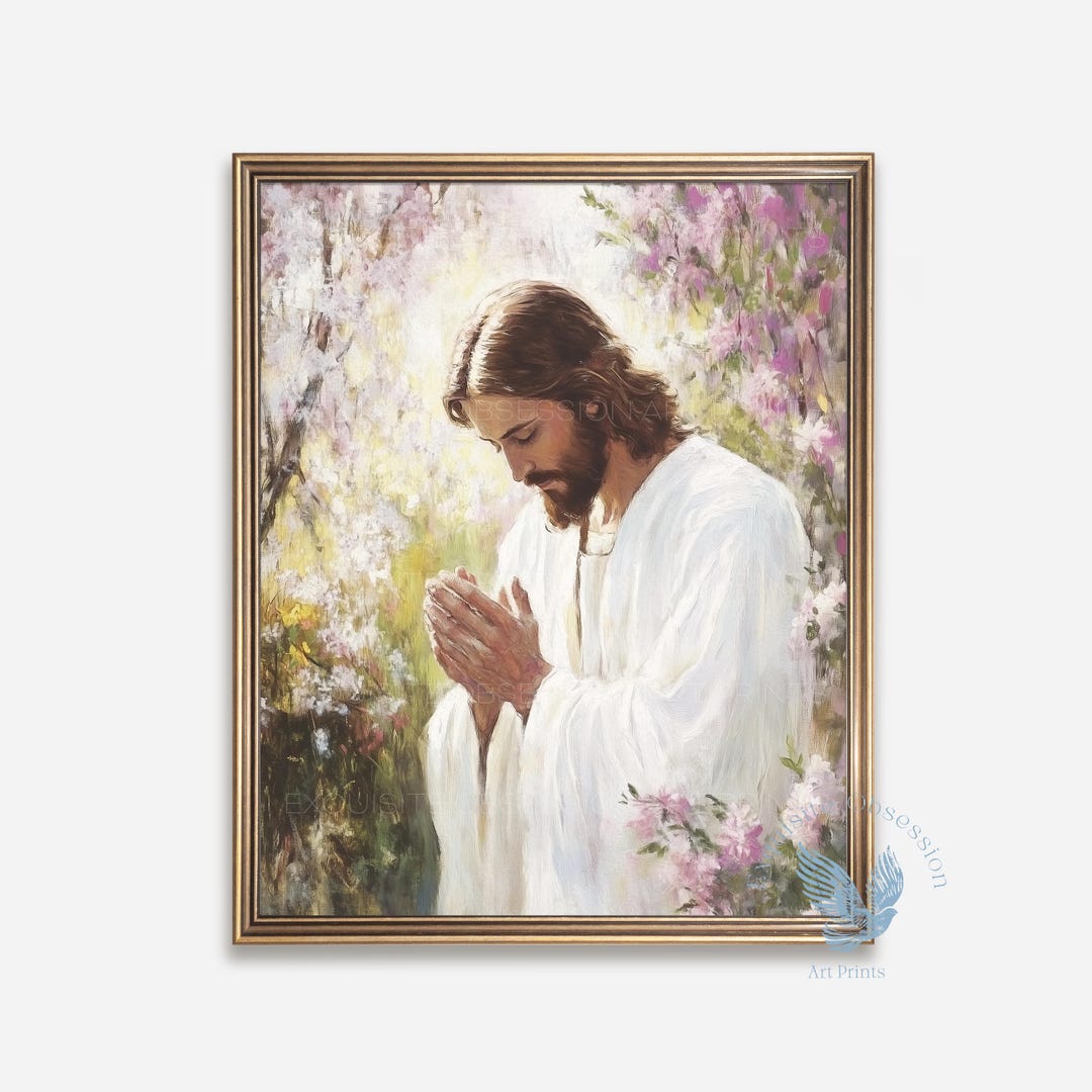 Jesus Christ Praying Printable - Inspirational Christian Wall Art ...