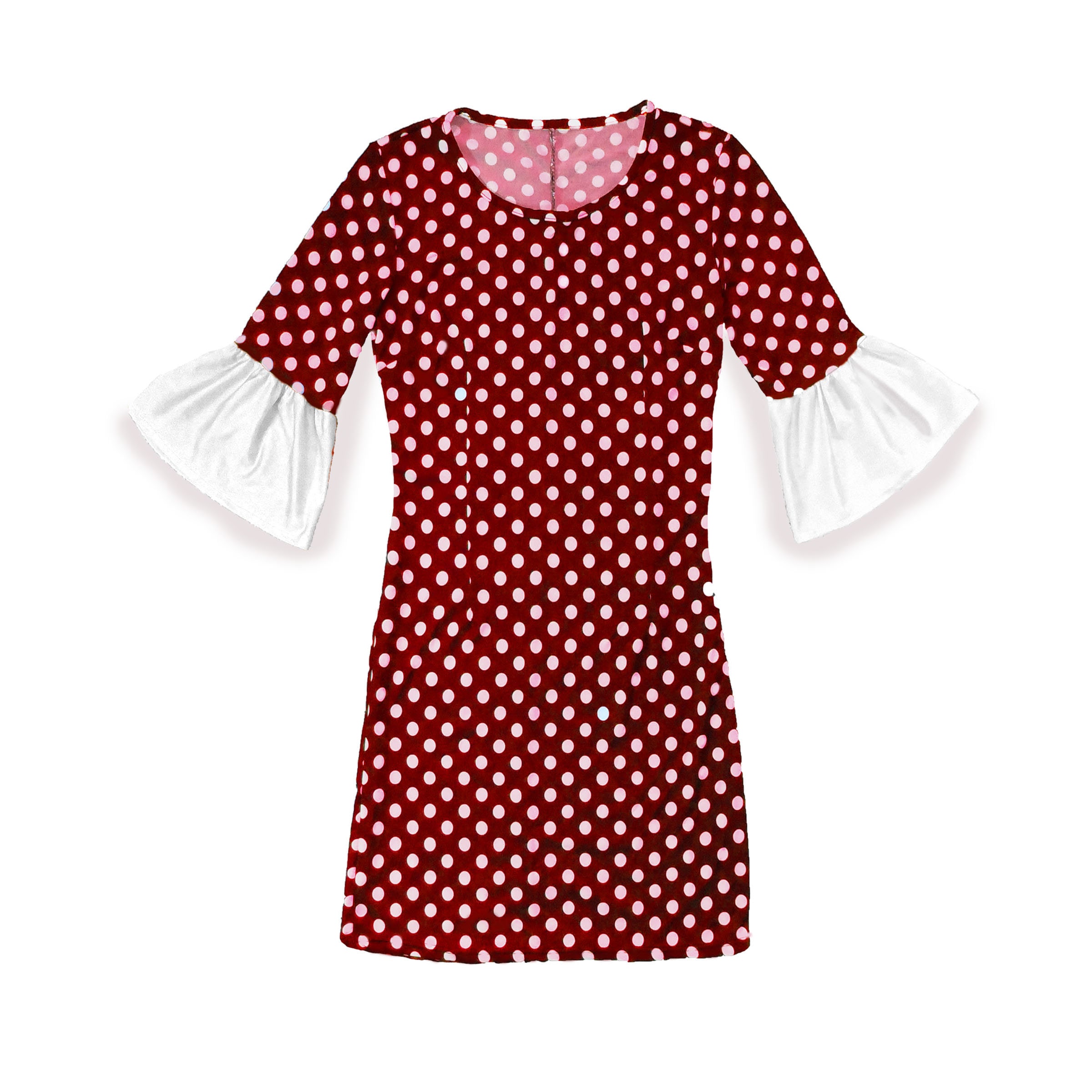 Maroon And White Polka Dot