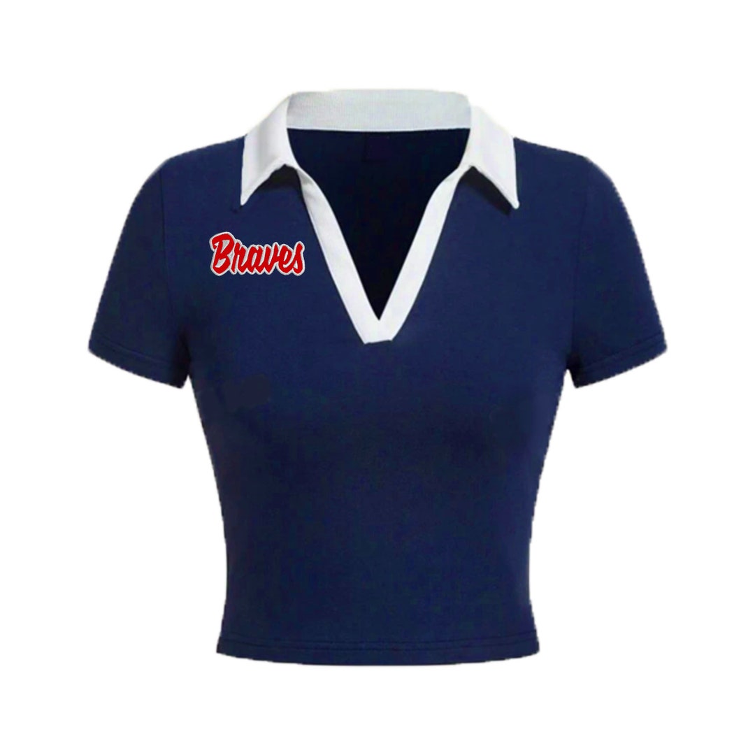 Braves Contrast Trim Crop Top - Etsy