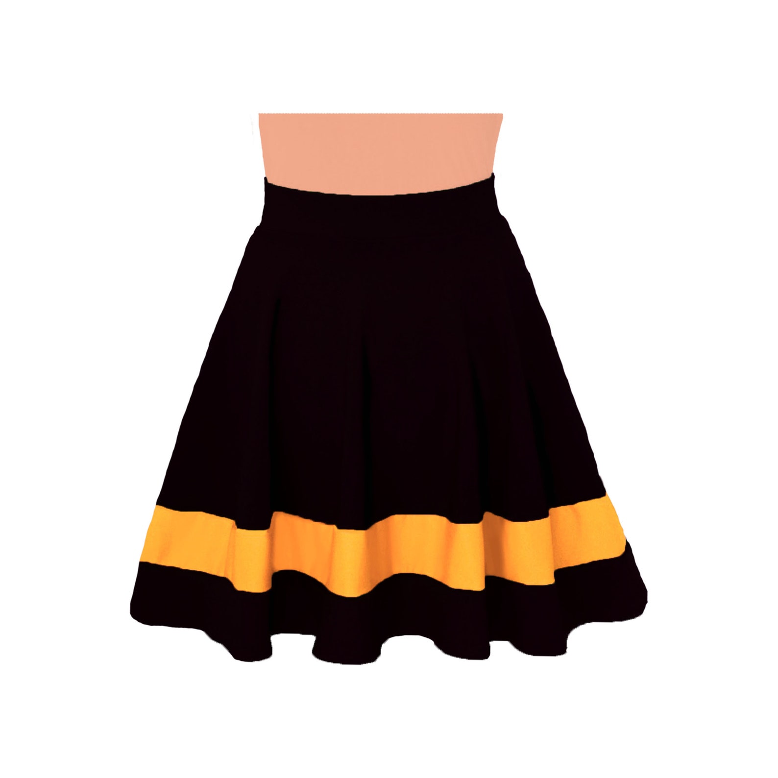 Black Yellow Cheerleader Style Skirt | Etsy