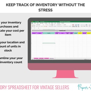 Inventory Spreadsheet for Vintage Sellers - Etsy Vintage Inventory and ...