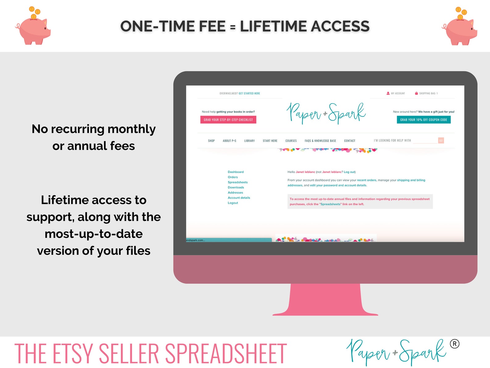 Etsy Seller Spreadsheet - Bookkeeping Template for Etsy Shop Owners ...