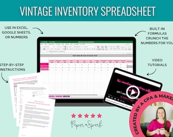 Etsy Financial Spreadsheet Bundle Monthly Bookkeeping Template, Pricing ...