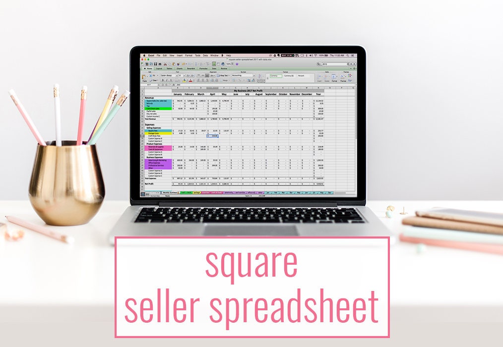 Square Seller Spreadsheet bookkeeping template for | Etsy