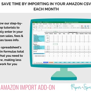 Amazon Import Add on - Bookkeeping Template for Handmade Amazon Sellers ...