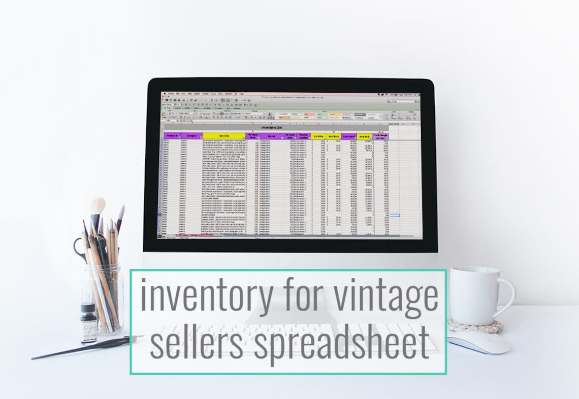 Inventory Spreadsheet for Vintage Sellers Etsy Vintage - Etsy