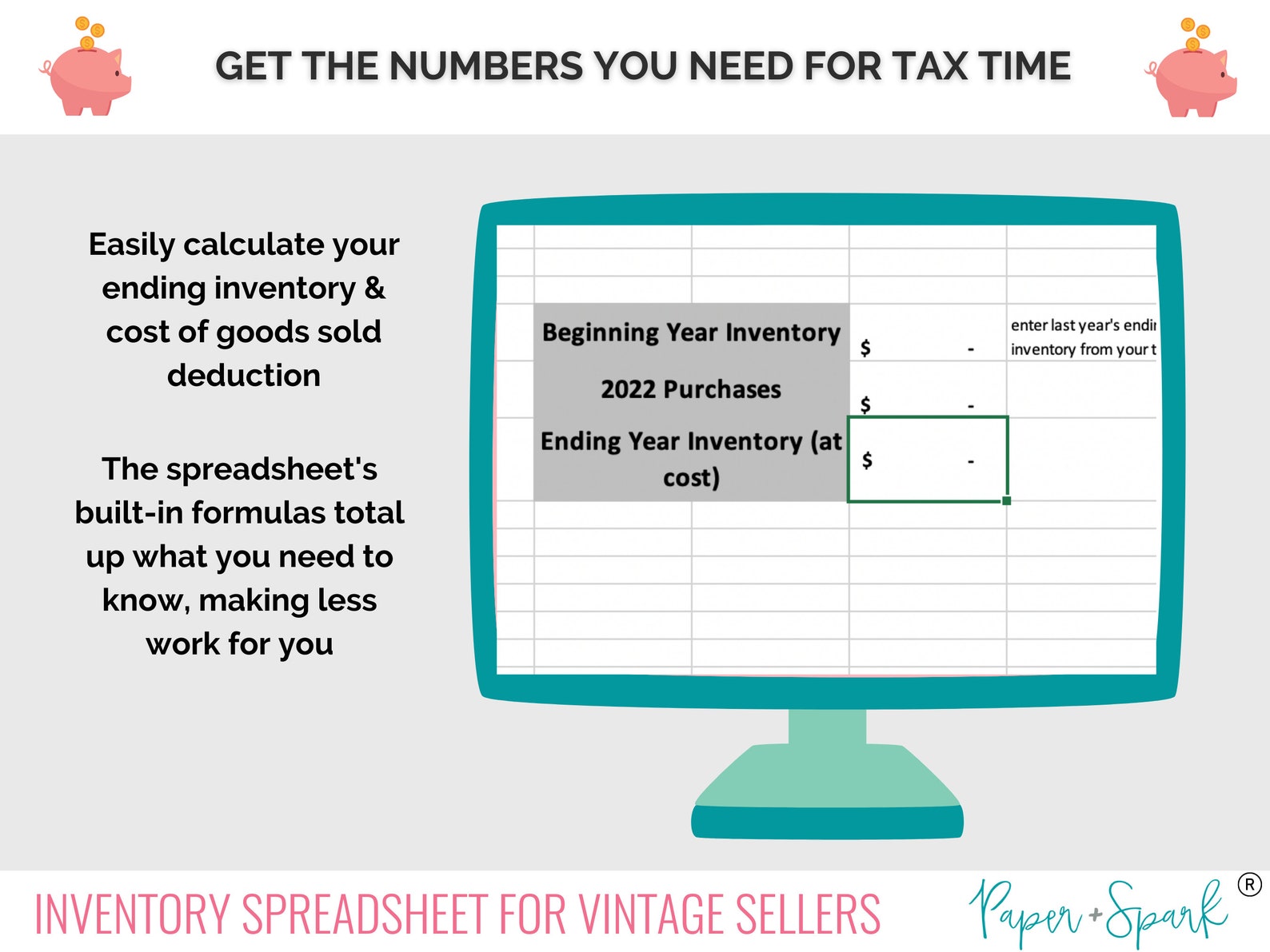Inventory Spreadsheet for Vintage Sellers - Etsy Vintage Inventory and ...