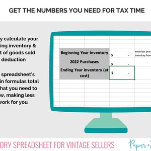 Inventory Spreadsheet for Vintage Sellers - Etsy Vintage Inventory and ...