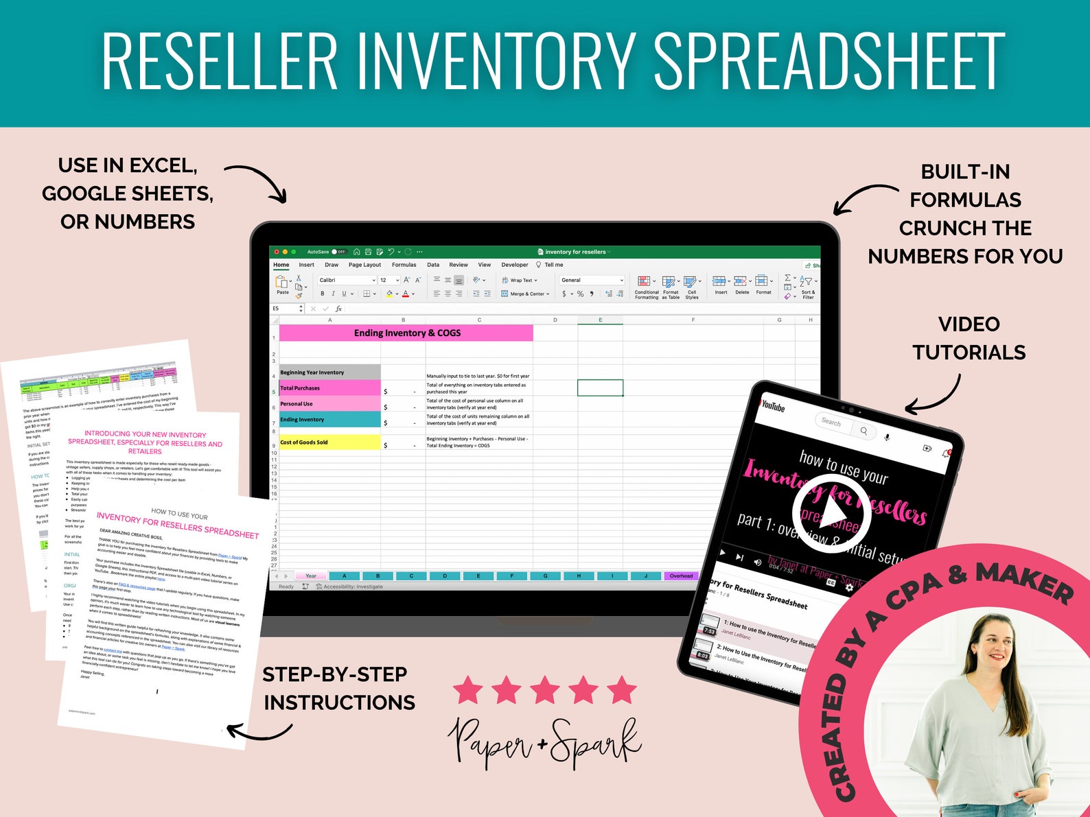 Inventory for Resellers Spreadsheet - Inventory Tracking, Pricing, and ...