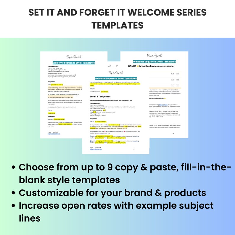 Welcome Series Email Templates - Etsy