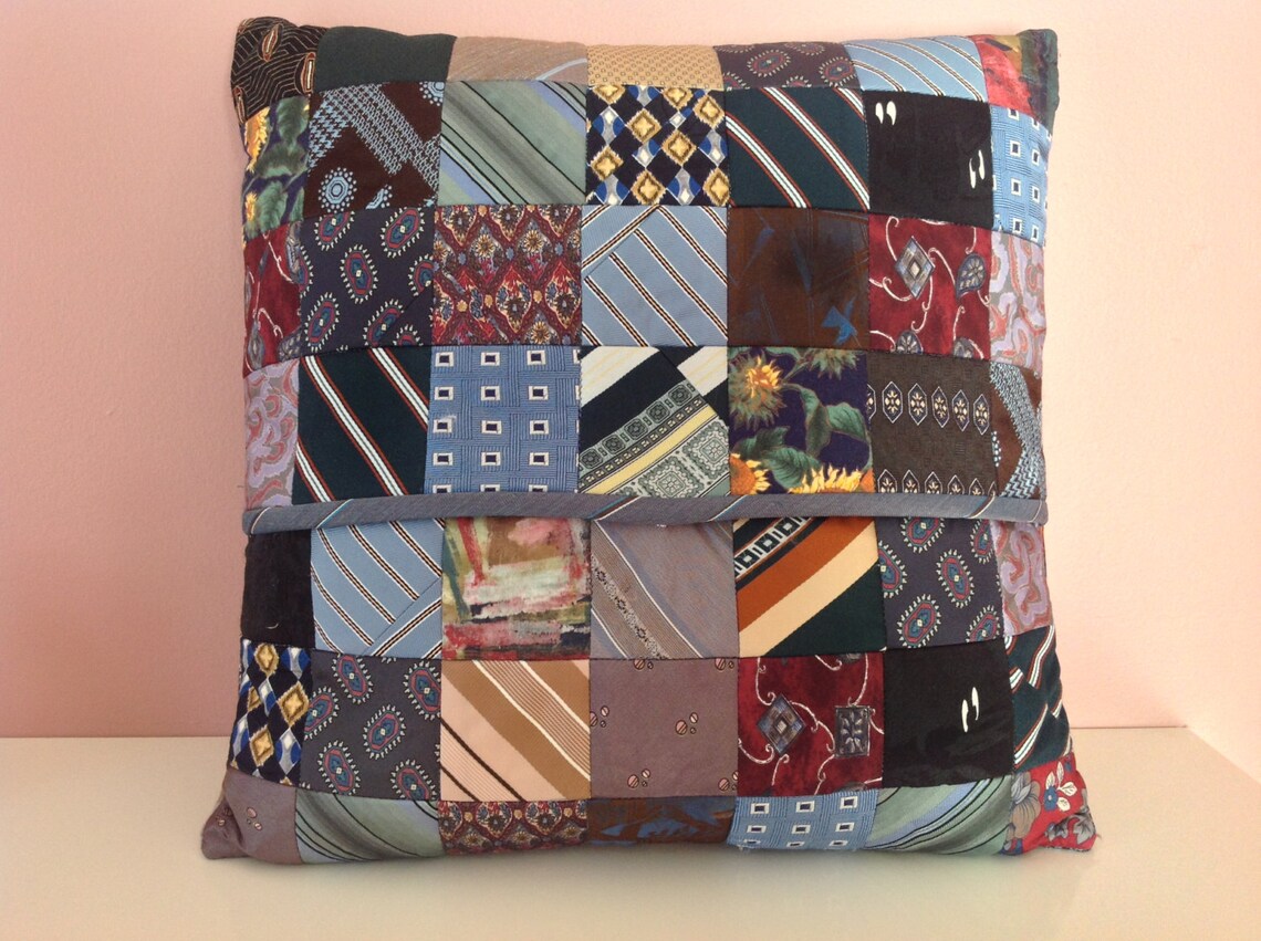 301 Custom Made Quilted Necktie Pillow - Etsy