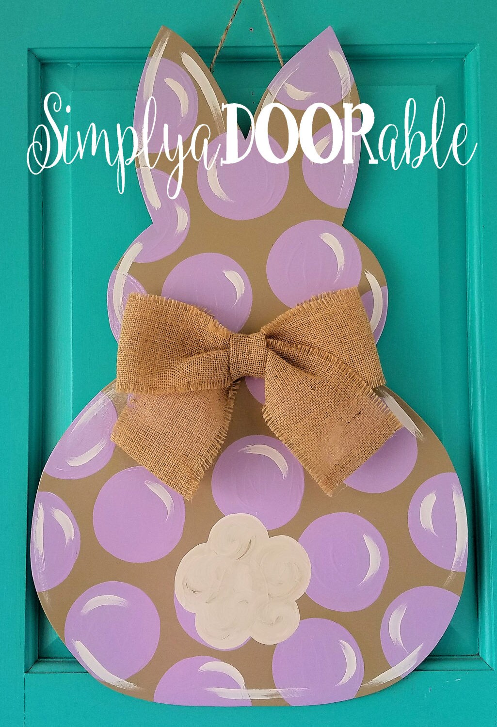 Easter Bunny Wood Door Hanger by Simply aDOORable. Spring | Etsy