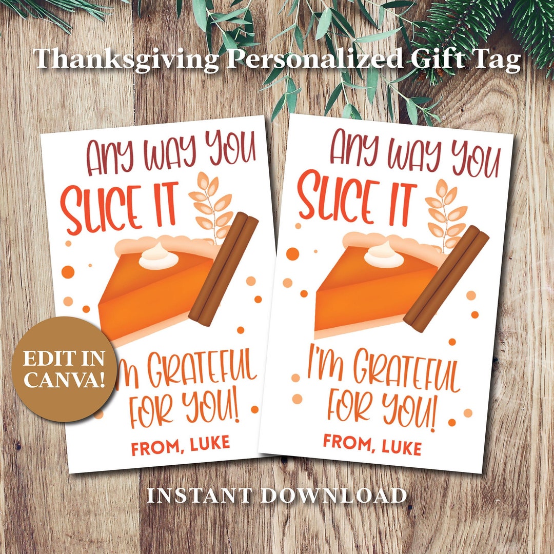 Printable Thanksgiving Gift Tag | Teacher Gift Tag | Personalized Gift ...