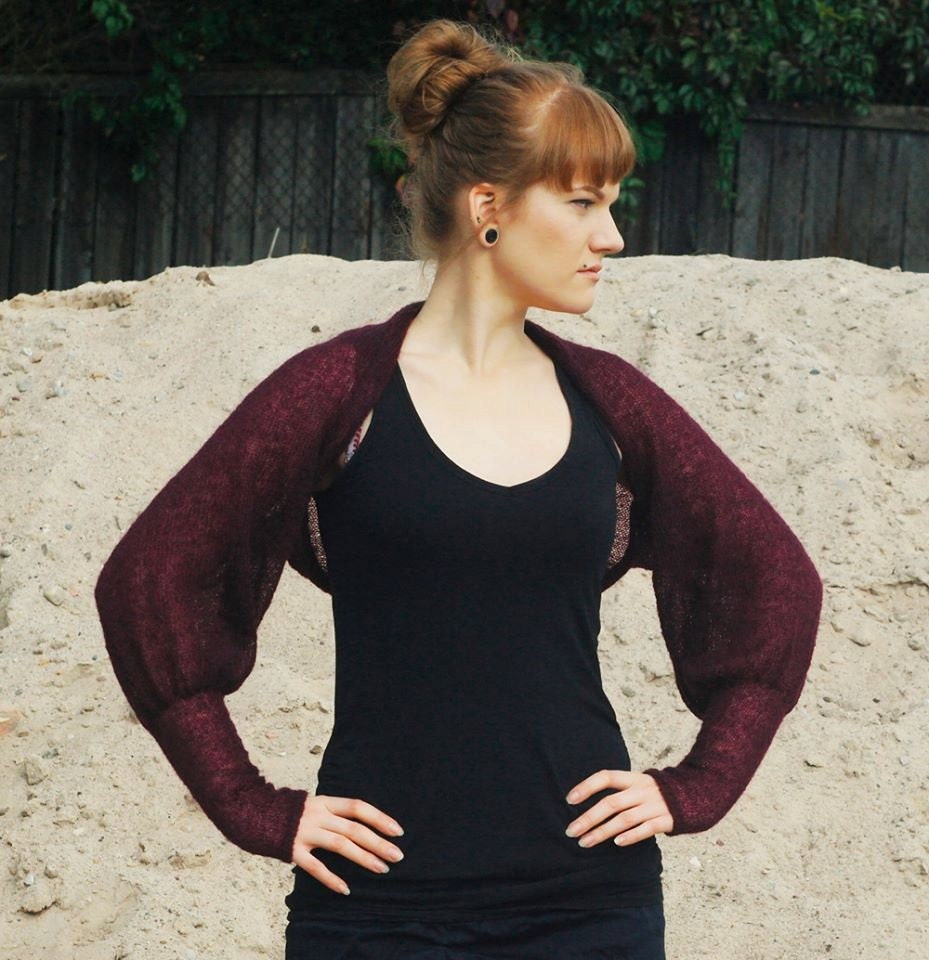 Puff Sleeve Bolero Wedding Sweater Handmade Mohair Shrug - Etsy
