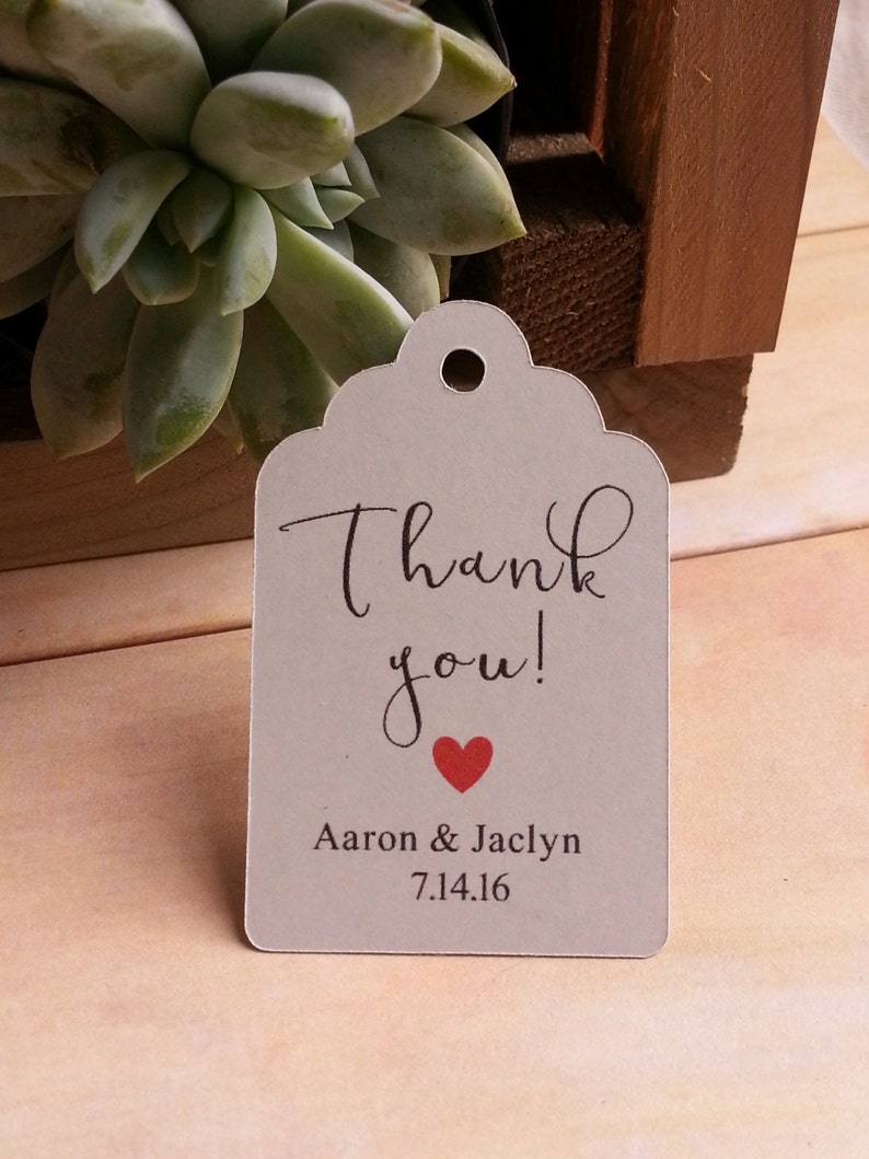 25 Wedding Favor Thank You Tags Custom Wedding Favor Thank Etsy