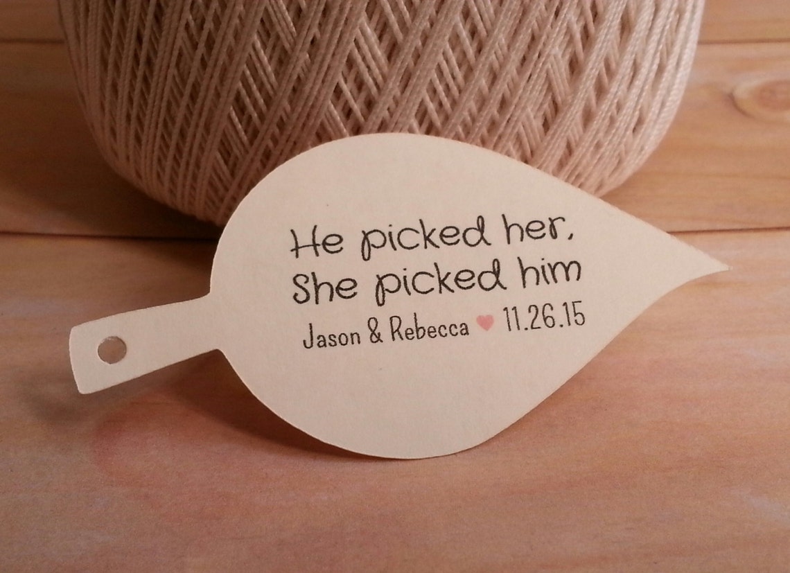 25 He Picked Her She Picked Him Tags, Custom Fall Wedding Favor Tags ...