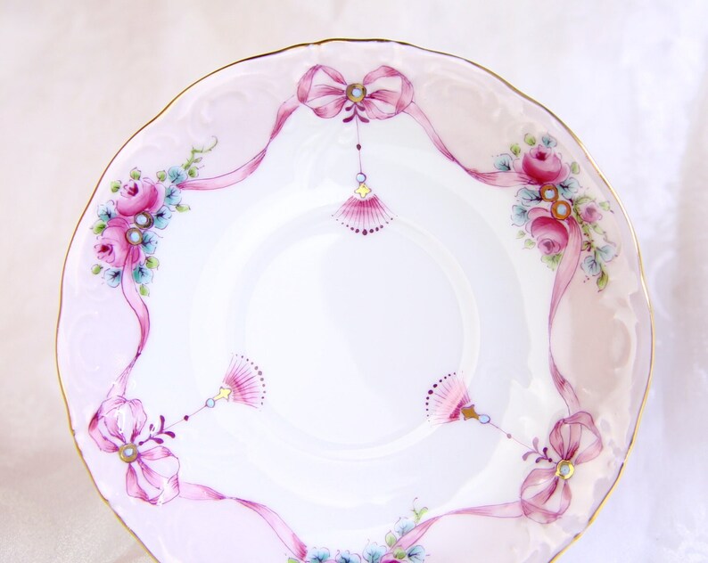 Hand-painted Kiln Finished 6oz Tea Cup Set With Fan Charm | Etsy