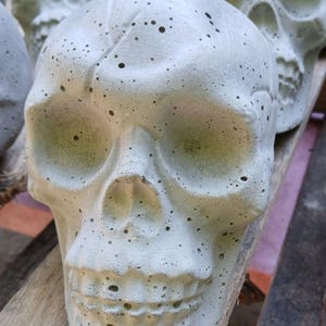Cement Skull, Concrete Skull, Cemetery, Garden Décor, Witch Garden ...