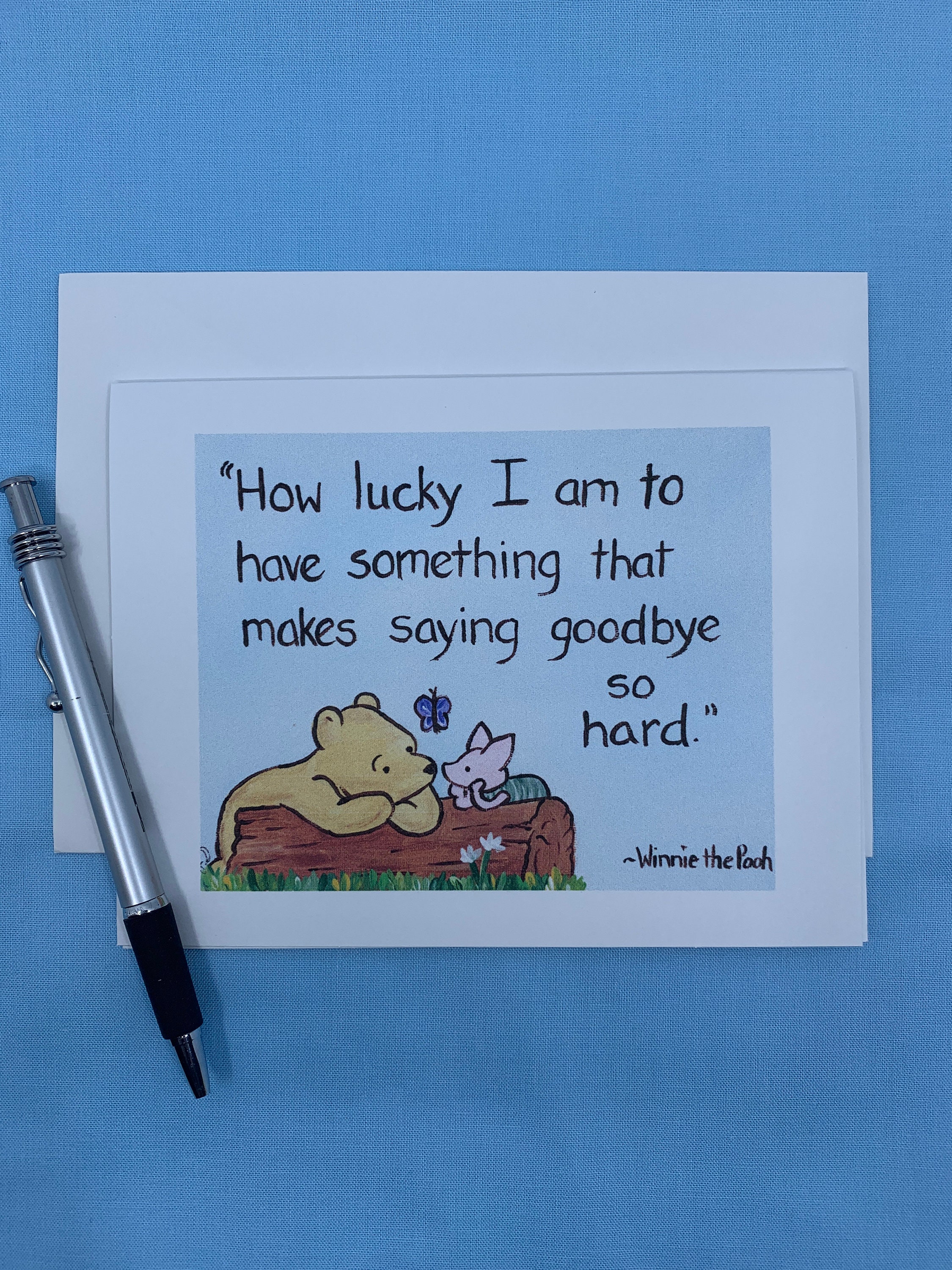 Classic Pooh Goodbye Card Winnie the Pooh Lucky to Know You - Etsy Israel