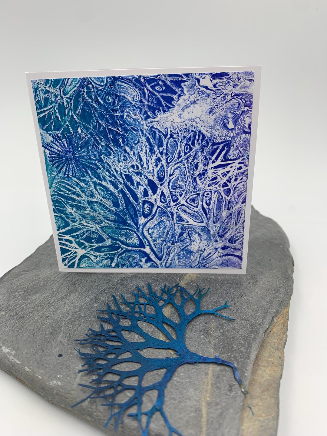 Original Gelli Print Seaweed Greetings Card - Small - Etsy