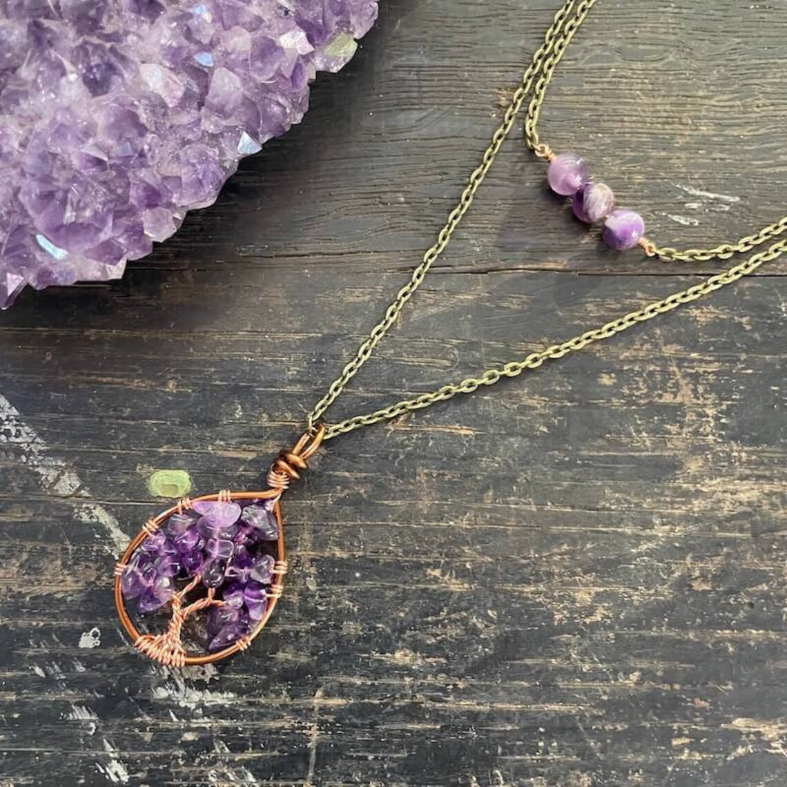 Tree of Life Layer Necklace AMETHYST Tree of Life Necklace | Etsy
