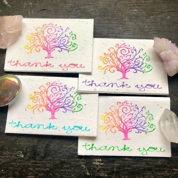 Thank You Tree of Life Seed Paper Card Thank You Greeting | Etsy