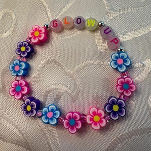 Glow up Cute Flower Bracelet - Positivity Bracelet- Glow in the Dark ...