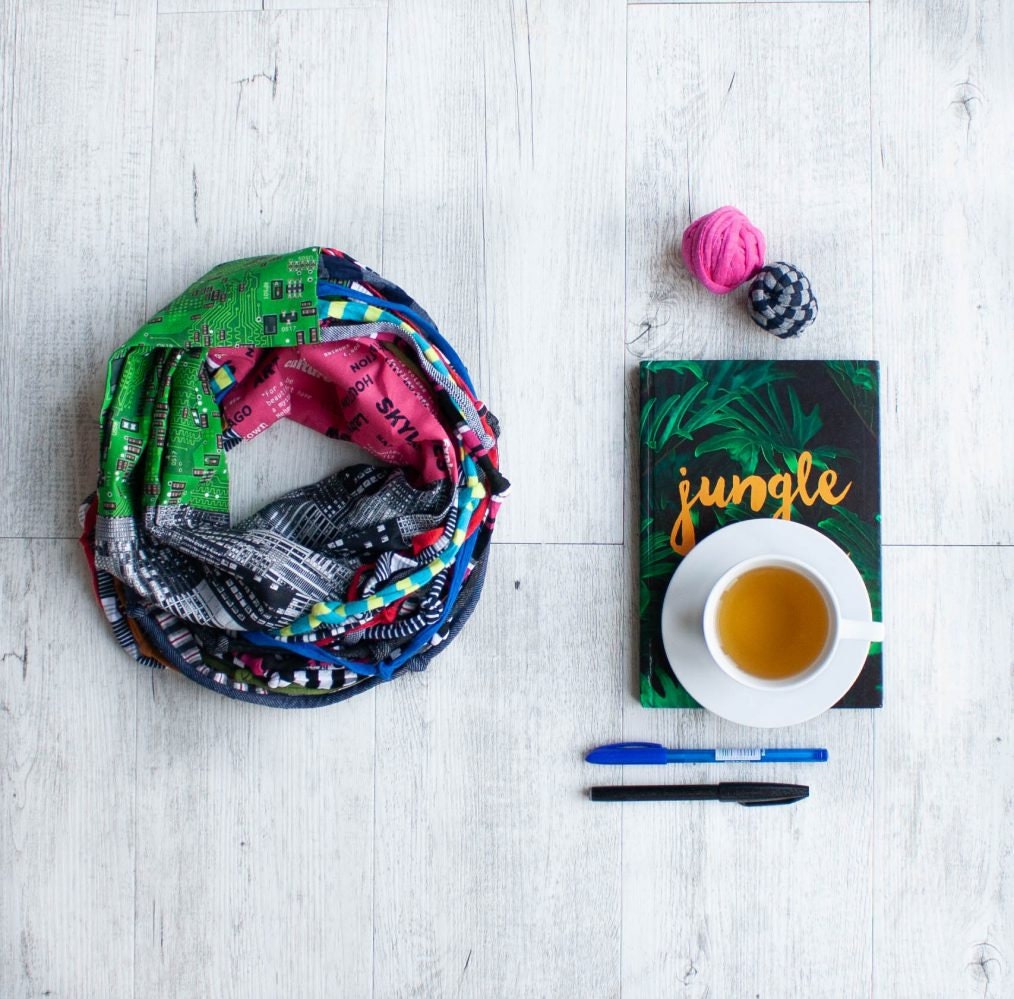 Infinity Scarf With Multi-colour Strands Suitable for Spring - Etsy