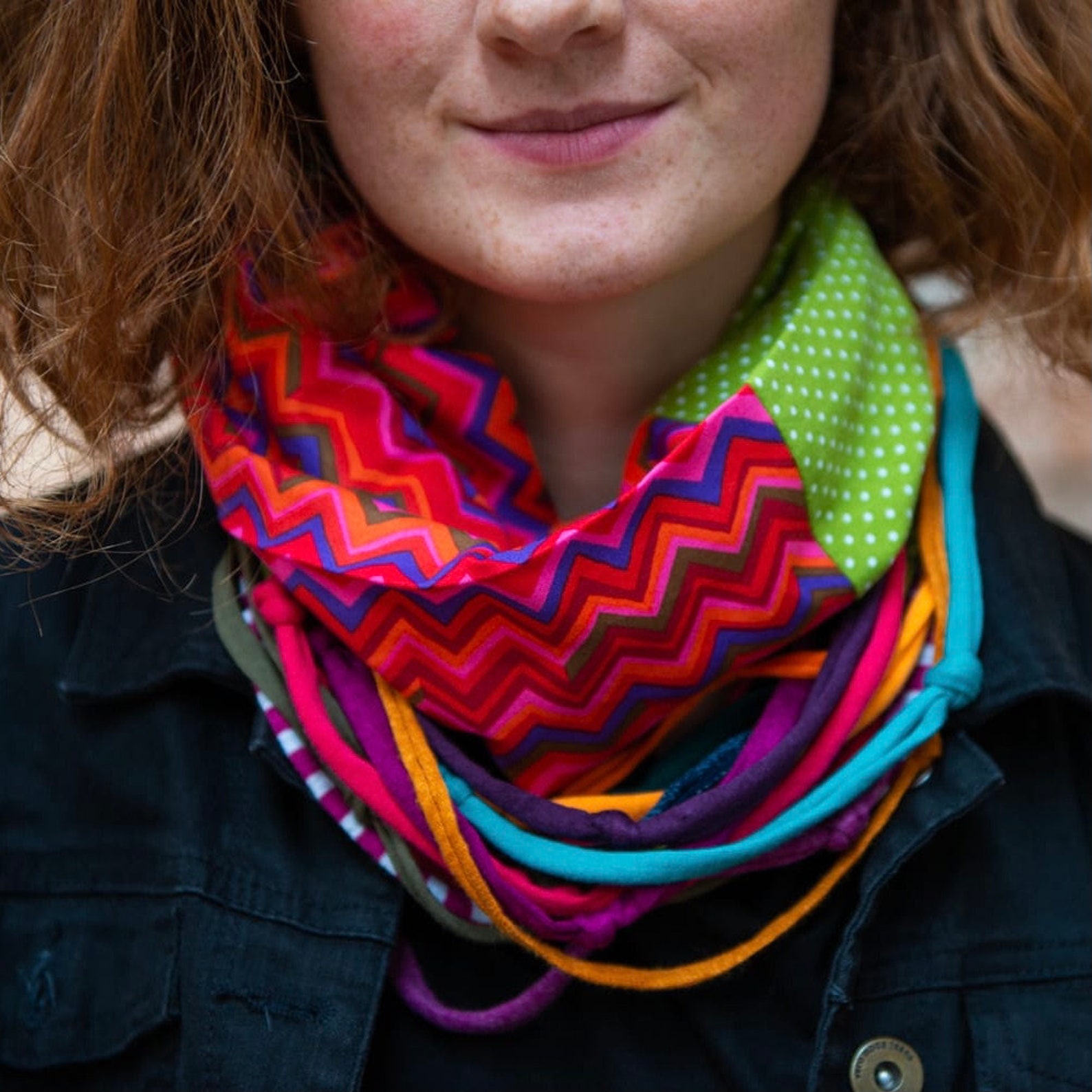 Infinity Scarf With Multi-colour Strands Suitable for Spring - Etsy