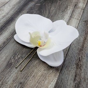 BOXED Real Touch White Phalaenopsis Orchid Hair Pin - MATCHING Corsages ...