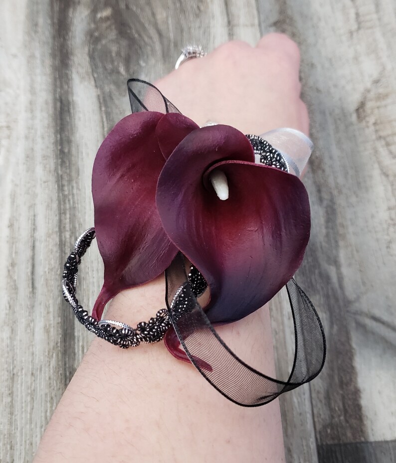 BOXED Real Touch Dark Burgundy Wine Calla Lilies Sheer - Etsy