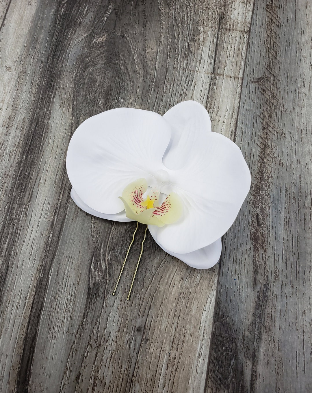 BOXED Real Touch White Phalaenopsis Orchid Hair Pin - MATCHING Corsages ...