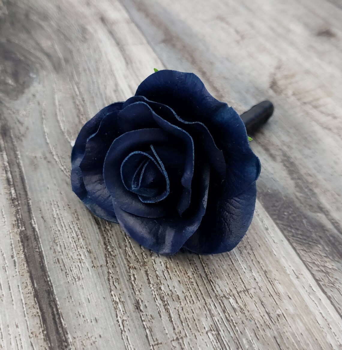 BOXED Real Touch Sweetheart Navy Blue Rose With Rhinestone | Etsy