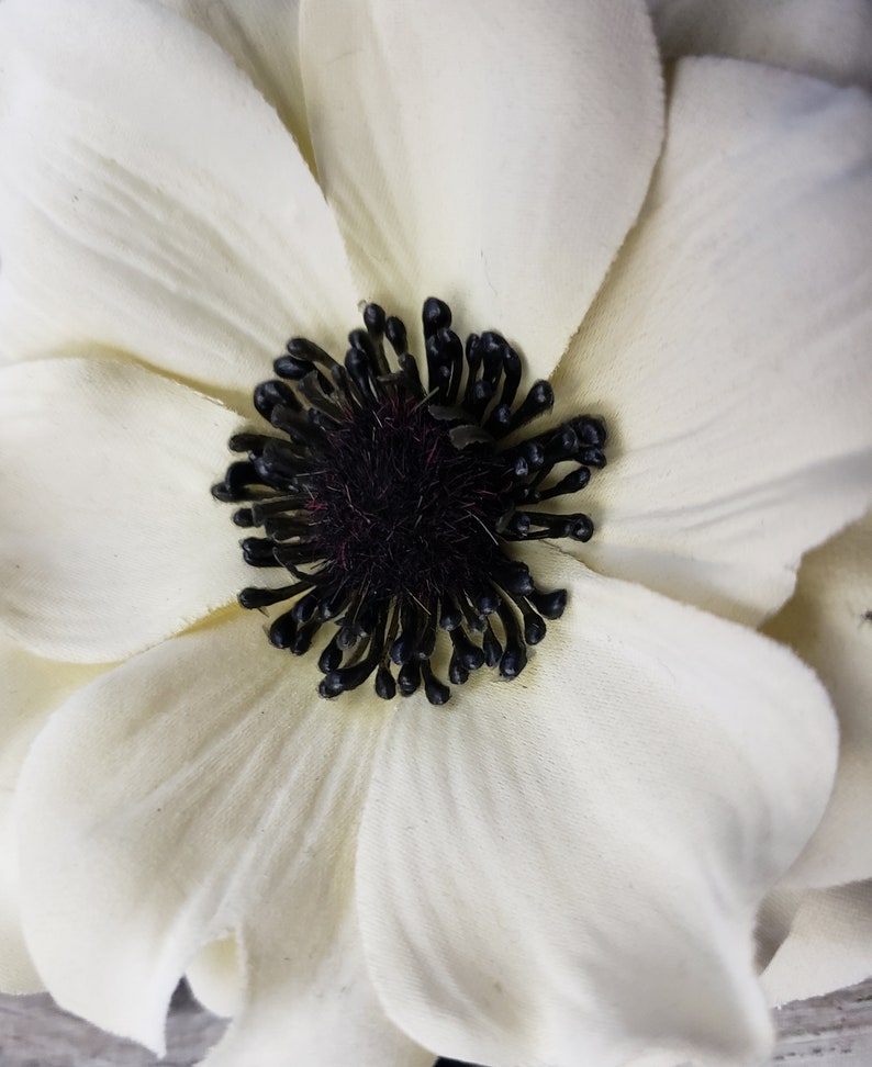 BOXED Ivory Realistic Anemone Boutonniere - MATCHING Corsages / Bouquet ...