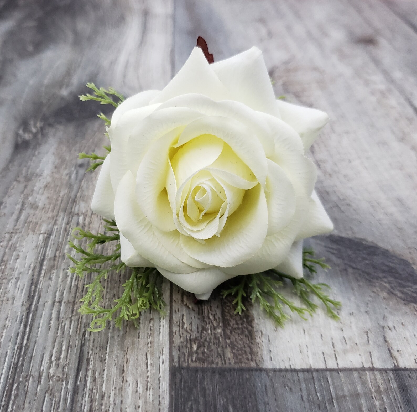 BOXED Real Touch Ivory Cream Rose With Garden Greenery Accents - Etsy