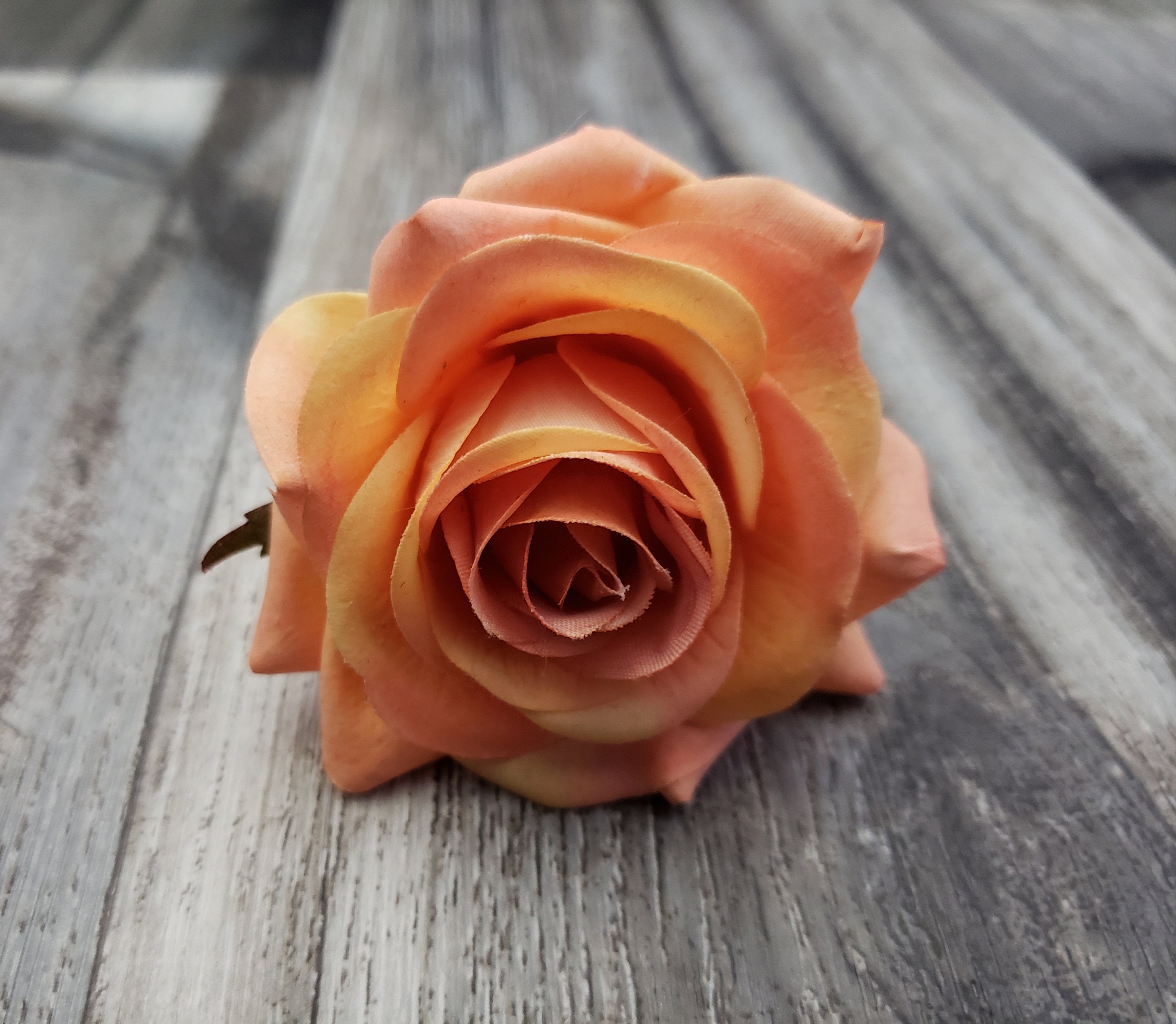 BOXED Real Touch Orange Shades Rose With Rhinestone Button | Etsy