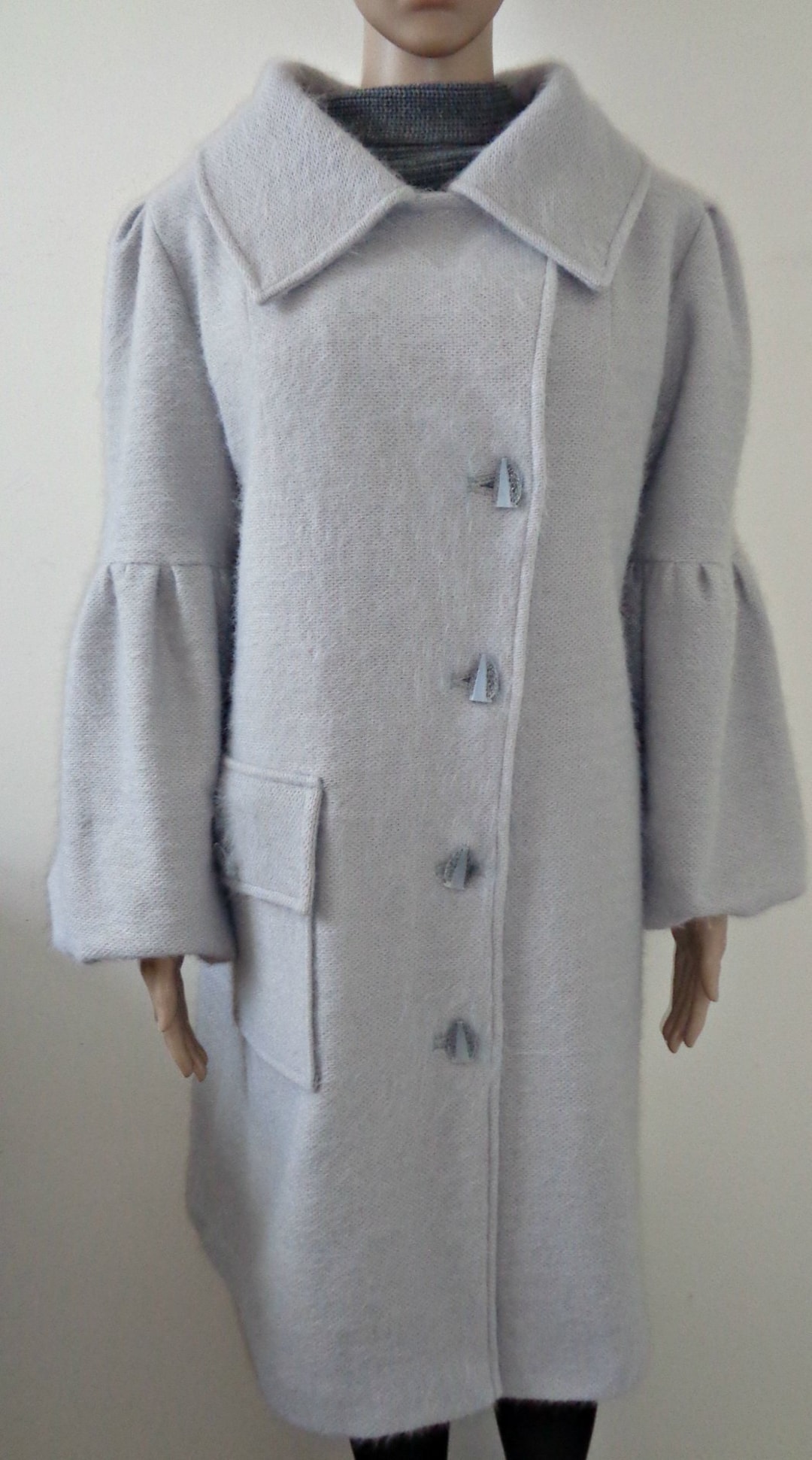 Angora wool women's coat - Etsy España