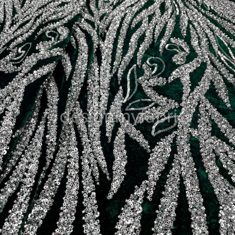 Beaded Velvet Fabric - Etsy