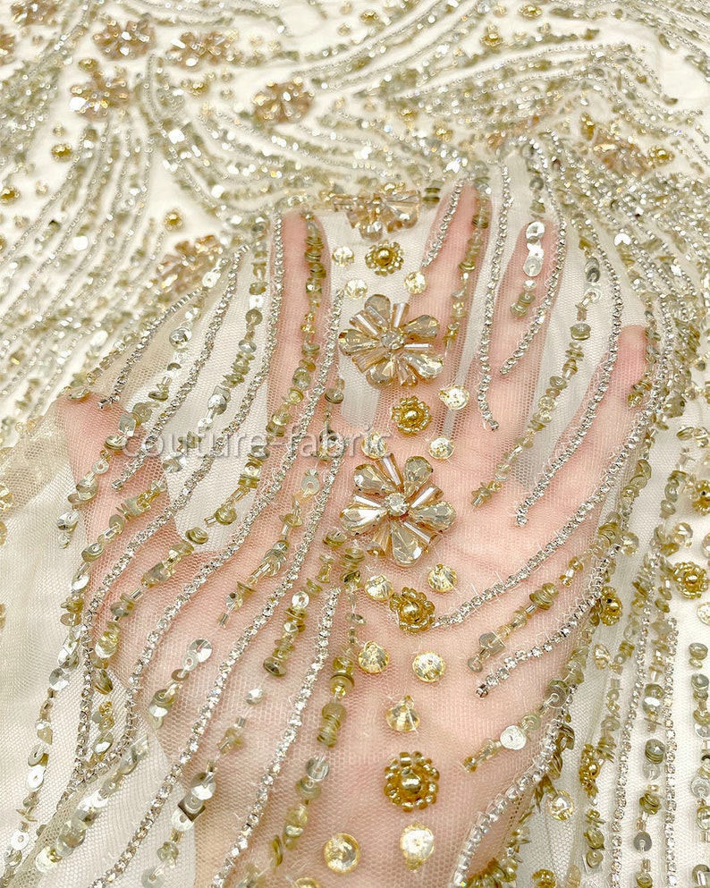 Free Shipping. Gold Color Embroidery Couture Lace - Etsy