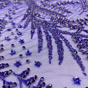 Free Shipping. Blue Color With Embroidery Couture Lace - Etsy