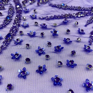 Free Shipping. Blue Color With Embroidery Couture Lace - Etsy