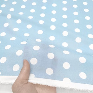 Free Shipping. Baby Blue Crepe Satin With White Dots #50625 - Etsy