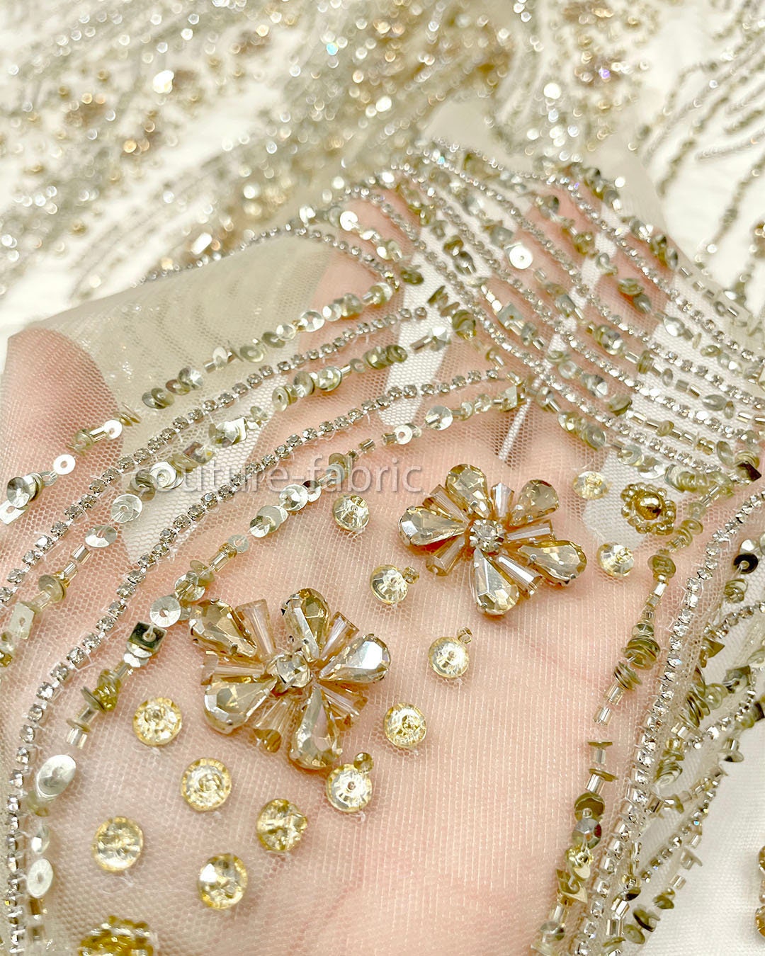 Free Shipping. Gold Color Embroidery Couture Lace - Etsy