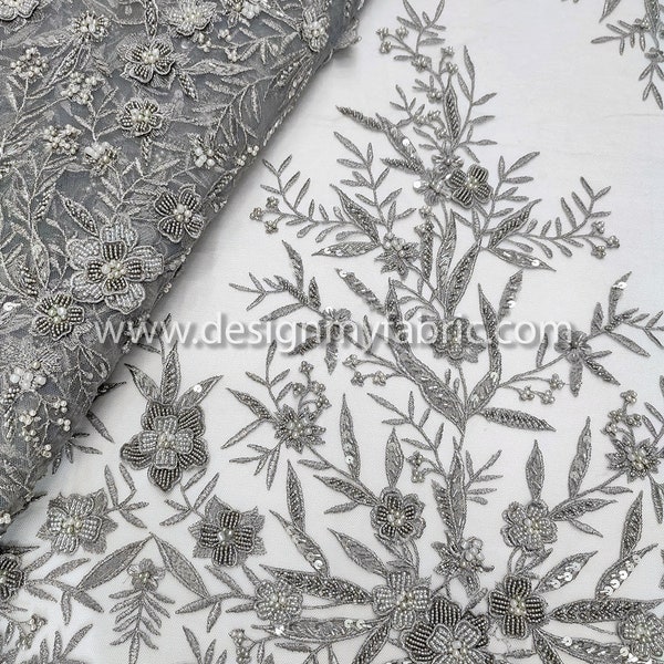 Grey Fabric Flowers - Etsy