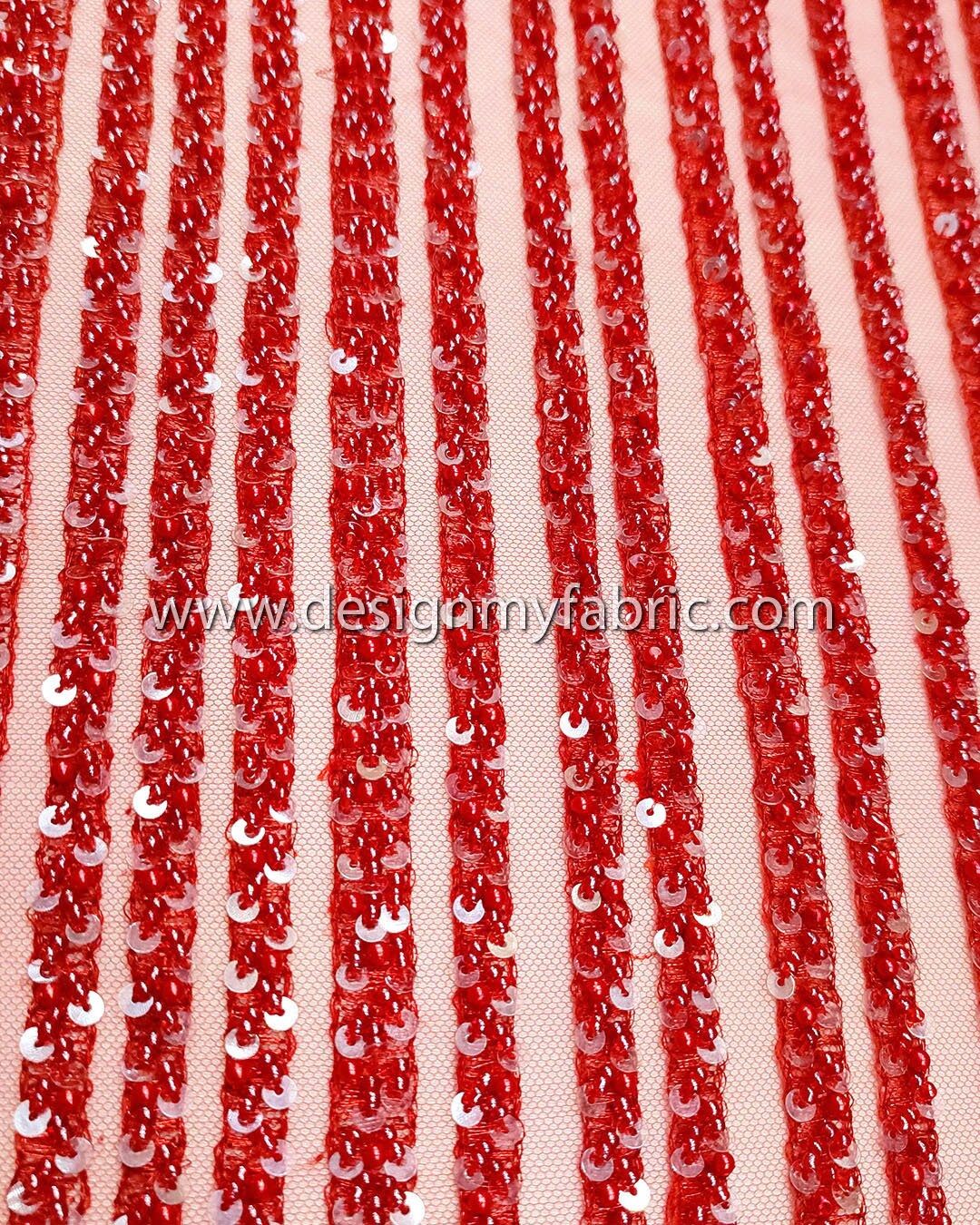 Free Shipping. Red Sequined Lace Fabric With Beads 50069 - Etsy